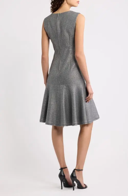 Kobi Halperin Brett Sleeveless Metallic Drop Waist Dress