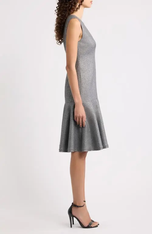 Kobi Halperin Brett Sleeveless Metallic Drop Waist Dress