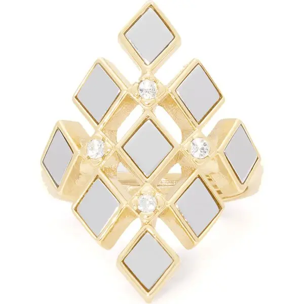 Ramy Brook Eliza Geometric Ring - Clear/two Tone