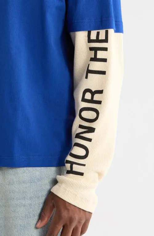 HONOR THE GIFT Honor Double Sleeve Cotton T-shirt - Royal Blue