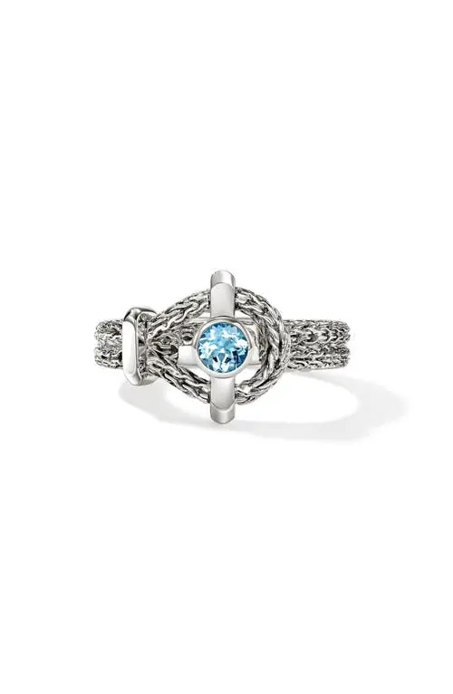 John Hardy Icon Ring, Sterling Swiss Blue Topaz - Silver