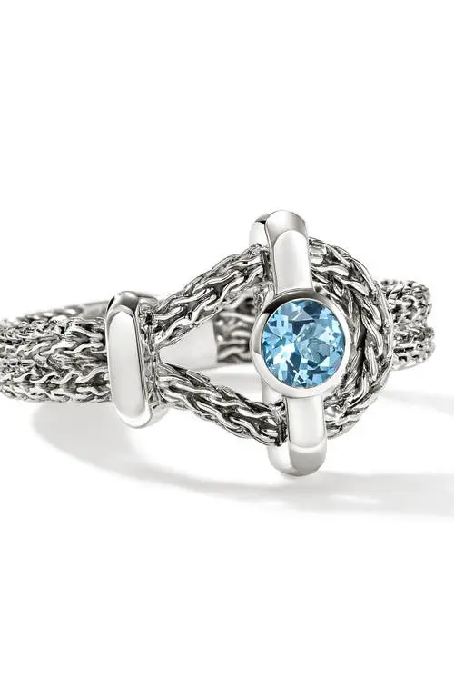 John Hardy Icon Ring, Sterling Swiss Blue Topaz