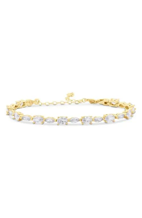SHYMI Marquise & Oval Cubic Zirconia Tennis Bracelet - Gold
