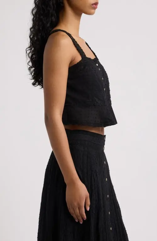 LoveShackFancy Julietta Swiss Dot Peplum Top