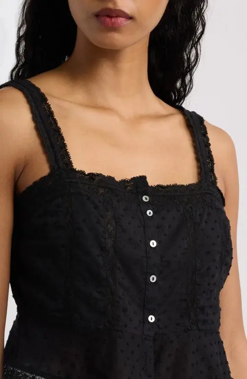 LoveShackFancy Julietta Swiss Dot Peplum Top