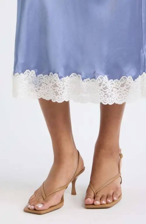 LoveShackFancy Janella Silk Blend Midi Skirt