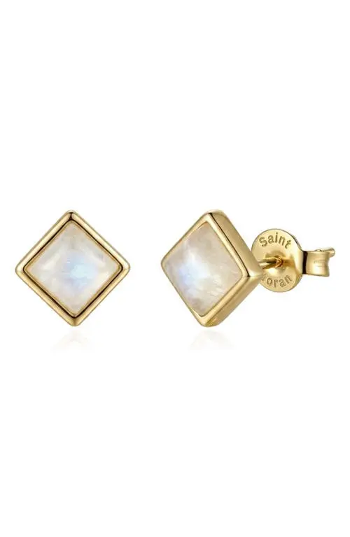 ST. MORAN 14k Gold Plated Square Stud Earrings