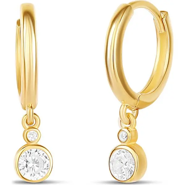 SHYMI Mini Bezel Drop Huggie Hoop Earrings