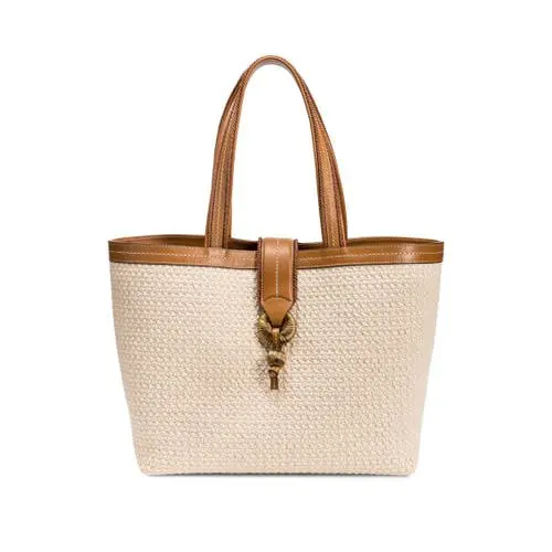 SERENA UZIYEL Boho Chic Medium Off White Tote Bag