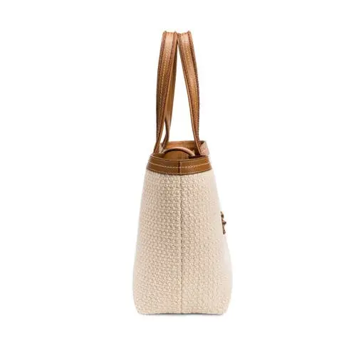 SERENA UZIYEL Boho Chic Medium Off White Tote Bag
