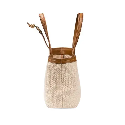 SERENA UZIYEL Boho Chic Medium Off White Tote Bag