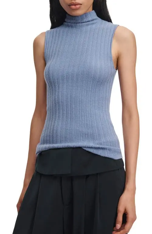 Rag & Bone Rhodes Sleeveless Wool Ribbed Turtleneck - Purple