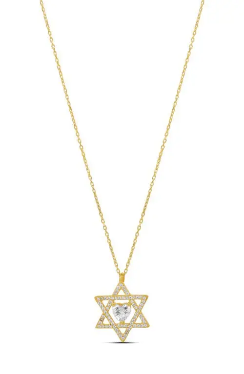 SHYMI Star Of David Heart Pendant Necklace With Zirconia - Gold
