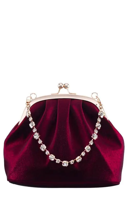Nina Maura-m Crystal Handle Frame Clutch