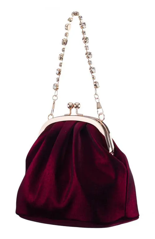 Nina Maura-m Crystal Handle Frame Clutch