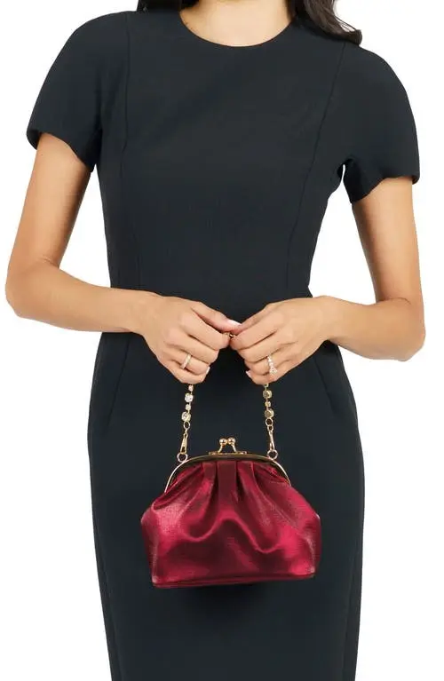 Nina Maura Crystal Handle Frame Clutch
