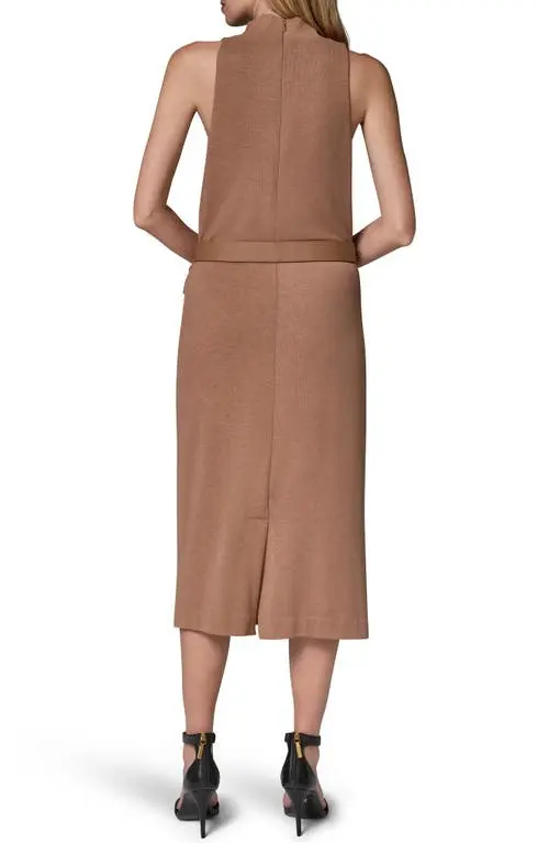 Donna Karan New York Sleeveless Cowl Neck Midi Dress With Belt