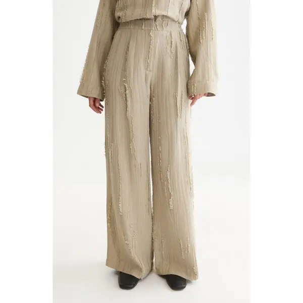 Scotch & Soda Eleni High Waist Wide Leg Fil Coupé Pants - Aluminum