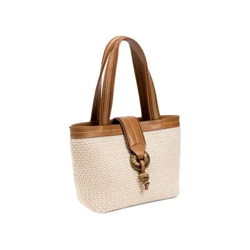 SERENA UZIYEL Boho Chic Small Off White Tote Bag