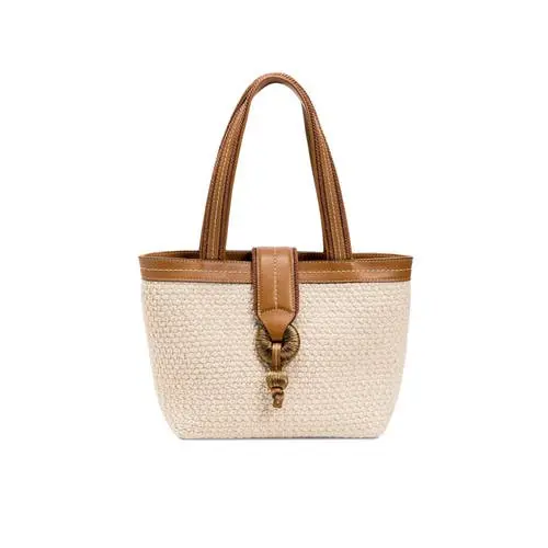 SERENA UZIYEL Boho Chic Small Off White Tote Bag