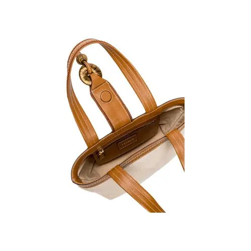 SERENA UZIYEL Boho Chic Small Off White Tote Bag