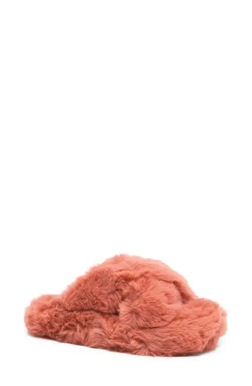 Free People Counting Sheep 2.0 Faux Fur Slipper - Papaya