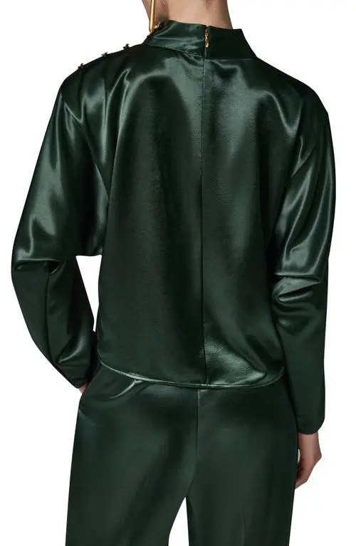 Donna Karan New York Satin High Neck Cape Top