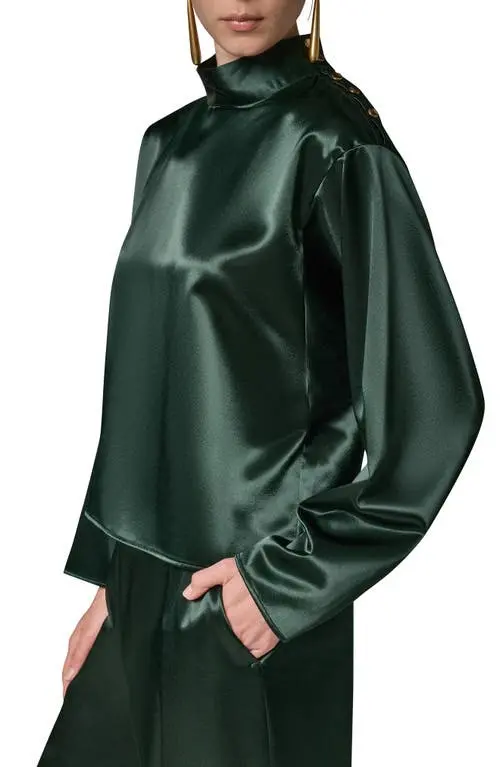 Donna Karan New York Satin High Neck Cape Top