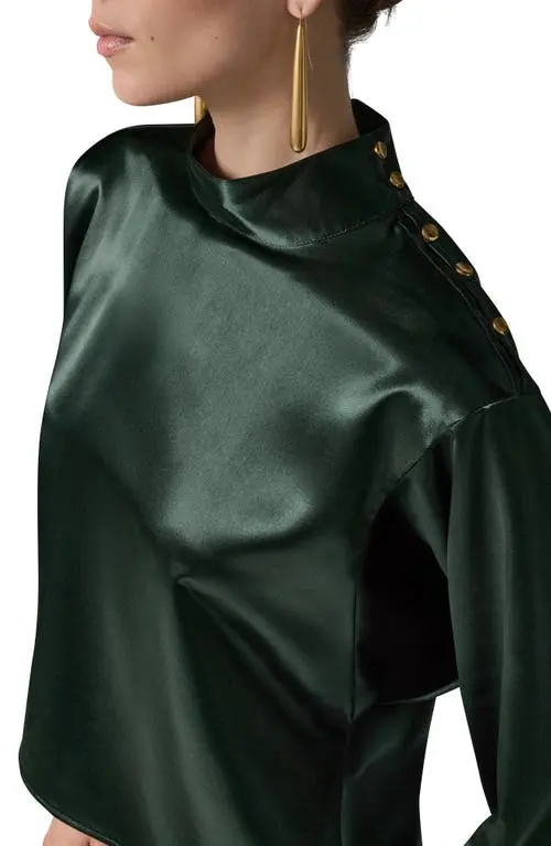 Donna Karan New York Satin High Neck Cape Top