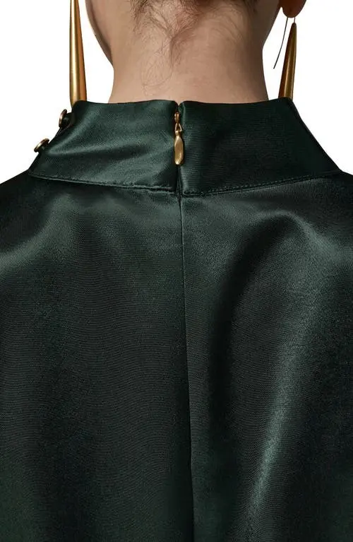 Donna Karan New York Satin High Neck Cape Top