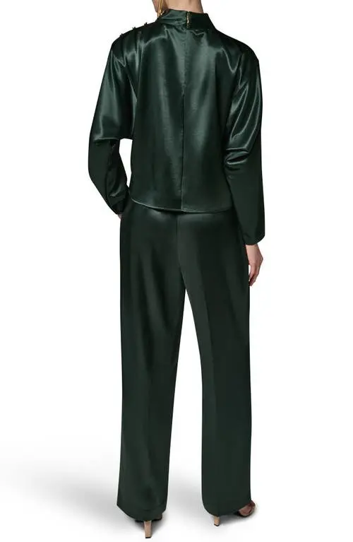 Donna Karan New York Satin High Neck Cape Effect Top
