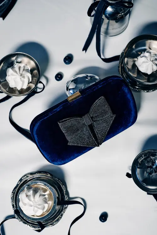 SERENA UZIYEL Fiocco Velvet Clutch