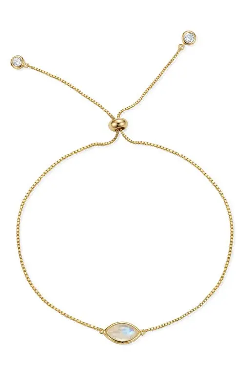 ST. MORAN 14k Gold Plate Moonstone Slider Bracelet