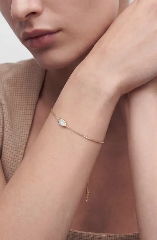 ST. MORAN 14k Gold Plate Moonstone Slider Bracelet