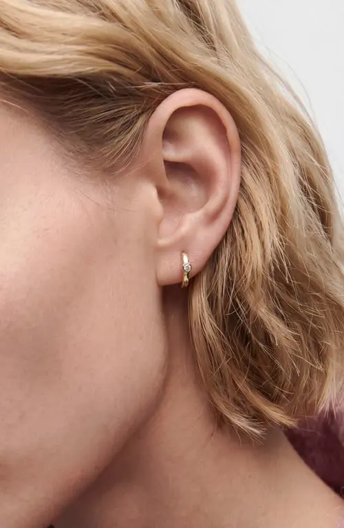 ST. MORAN Diamond Bezel Huggie Hoop Earrings