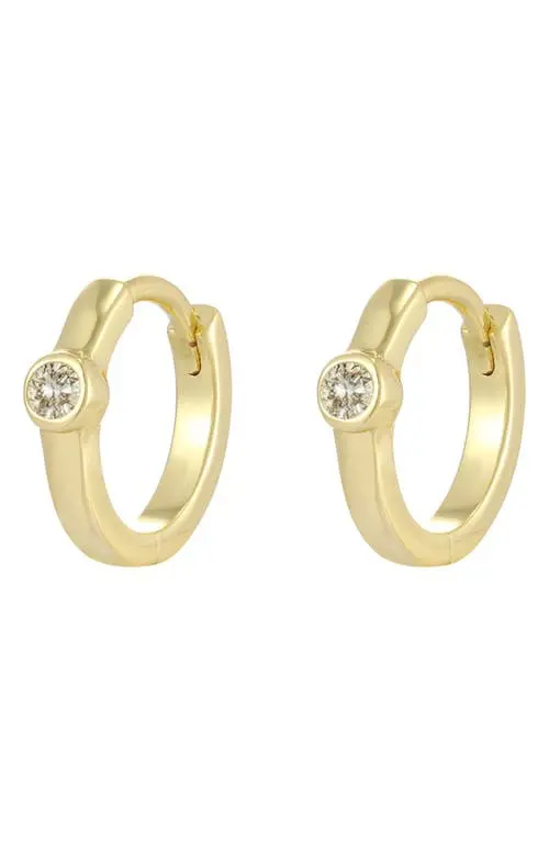 ST. MORAN Diamond Bezel Huggie Hoop Earrings