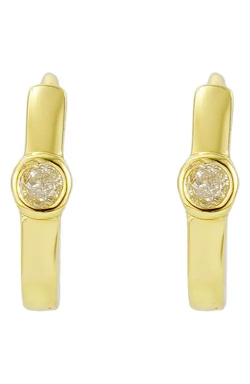 ST. MORAN Diamond Bezel Huggie Hoop Earrings