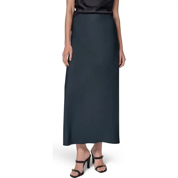 Donna Karan New York Midi Knit Skirt With Diagonal Seam
