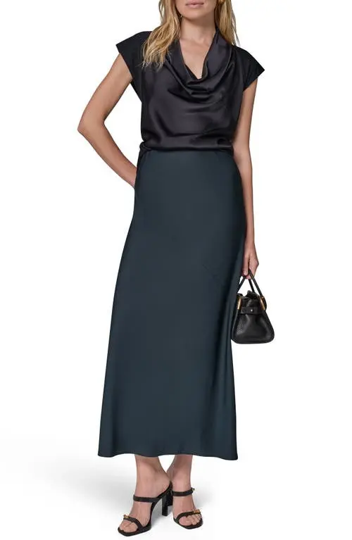 Donna Karan New York Midi Knit Skirt With Diagonal Seam