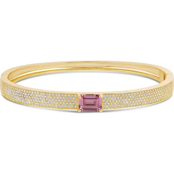 SHYMI Pavé Bangle With Center Stone - Pink