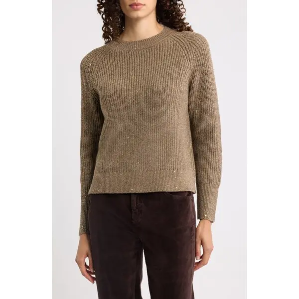 Kobi Halperin Kimberly Sequin Raglan Sleeve Sweater - Toffee