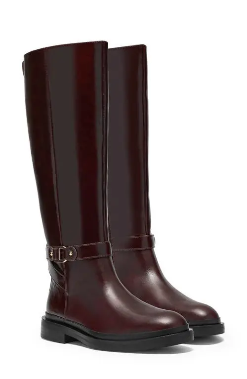 Clarks Previa Bit Knee High Leather Boot - Brown