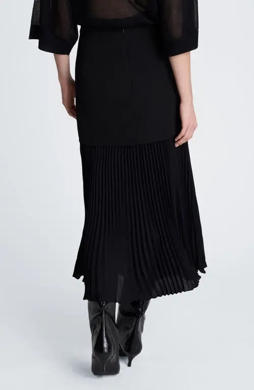 KENNETH COLE Pleated Layered Midi Skirt