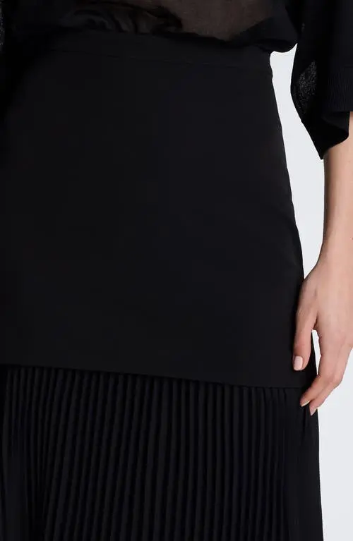 KENNETH COLE Pleated Layered Midi Skirt