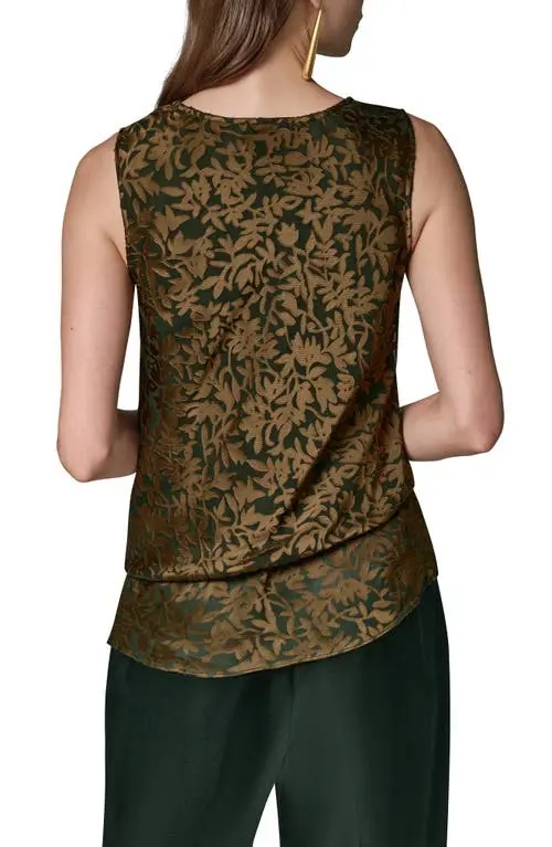 Donna Karan New York Drape Neck Burnout Top