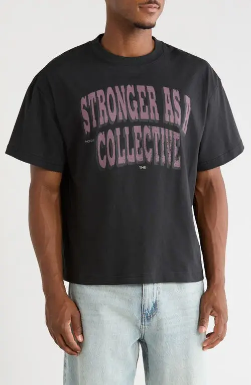 HONOR THE GIFT Stronger As A Collective Cotton Graphic T-shirt - Black