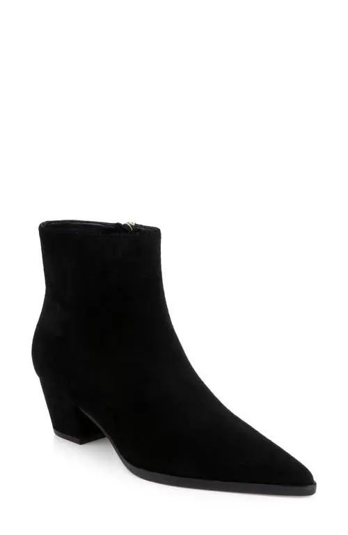L'Agence Vesey Pointed Toe Bootie - Black Suede