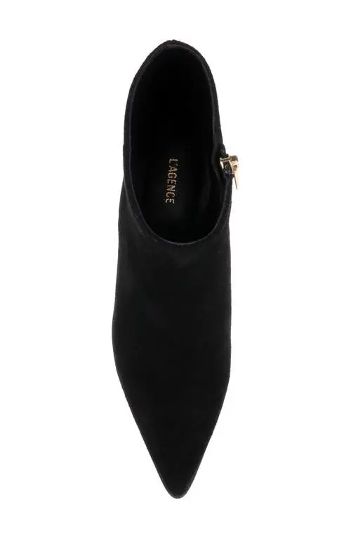 L'Agence Vesey Pointed Toe Bootie - Black Suede
