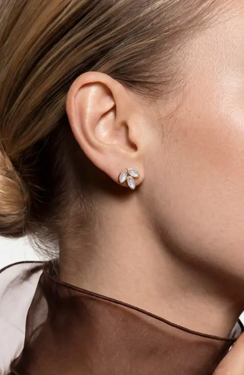 ST. MORAN Marquise Moonstone Stud Earrings