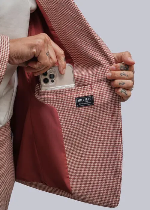 WILDFANG The Empower Houndstooth Notch Lapel Blazer